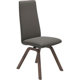 Polsterstuhl stressless "Laurel", grau (metal grau paloma, walnuss), B:49cm H:105cm T:60cm, Leder PALOMA: PALOMA ist ein durchgefärbtes Semianilin-Möbelleder mit natürlicher Narbung., Stühle, High Back, Größe M, mit schräggestellten Beinen in Walnuss
