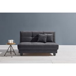 ell+ell Schlafsofa ELL + ELL "Tilda", grau (grau, blau), B:145cm H:90cm T:100cm, 100% Polyester, Sofas, Schlafsofa, Breite 145 cm, inkl. 2 Zierkissen