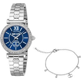 Quarzuhr JUST cavalli time "Varenna, JC1L273M0045" Armbanduhren silberfarben Damen