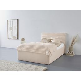 Polsterbett "Vita", beige (hell, beige), L:210cm, Bezug: 100% Polyester, Polsterung: Polsterwatte, Material, Gestell: gepolsterter Holzwerkstoff, Westfalia Schlafkomfort, Betten, auch mit Stauraum erhältlich, inkl. Kopfteilverstellung