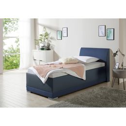 Polsterbett Maintal "Makana", blau (blau, blau), B:101cm H:92cm L:220cm, Betten, mit Bettkasten, auch in H4