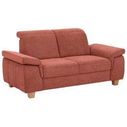 2-Sitzer Home Affaire "Dalia", orange (terra), B:173cm T:96cm, Luxus-Microfaser Florence (100% Polyester);Luxus-Microfaser weich (90% Polyester, 10% Polyamid);Webstoff (100% Polyester), Sofas, mit Federkernpolsterung, wahlweise auch mit Kopftteilverstellung