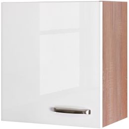 Hängeschrank Flex-Well "Florenz" Schränke Gr. B/H/T: 50 cm x 54 cm x 32 cm, 1 St., weiß (hochglanz weiß, sonoma eiche) (B x H T) 50 54,8 32 cm