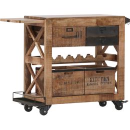 Servierwagen GUTMANN FACTORY "Warehouse" Rollwagen Gr. B/H/T: 97 cm x 85 cm x 43 cm, beige (natur) im angesagtem Vintage look