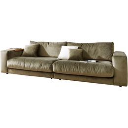 Big-Sofa 3C CANDY "Enisa II", gr&uuml;n (oliv), B:290cm H:86cm T:127cm, 100% Polyester, Sofas, Big-Sofa, incl. 1 Flatterkissen, Wahlweise mit Flecken-Schutz-Bezug Easy care