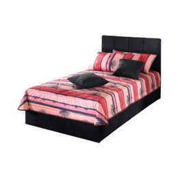 Polsterbett, schwarz, B:112cm L:210cm, Bezug Bett: Microfaser (100% Polyester);Bonnell-Federkernmatratze: 51% Polypropylen, 39% Polyester, 10% Baumwolle;Kaltschaummatratze: 100% Polyester, Bezug abnehm- und waschbar bis 60C, Westfalia Schlafkomfort, Betten, mit Bettkasten