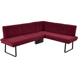 K+w Komfort & Wohnen Eckbank K+W KOMFORT & WOHNEN, rot (bordo), B:207cm H:87cm T:157cm, Sitzbänke, Polstereckbank in Spitzkissenoptik, Sitz und Rücken gesteppt