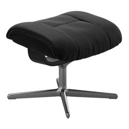 Fußhocker stressless "Mayfair" Hocker Gr. B/H/T: 55 cm x 41 cm x 39 cm, Leder PALOMA, Cross Base Schwarz, schwarz (black paloma) mit Cross Base, Größe S, M & L, Holzakzent Schwarz