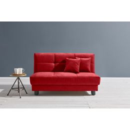 ell+ell Schlafsofa ELL + ELL "Tilda", rot, B:160cm H:90cm T:100cm, 100% Polyester, Sofas, Schlafsofa, Breite 160 cm, inkl. 2 Zierkissen