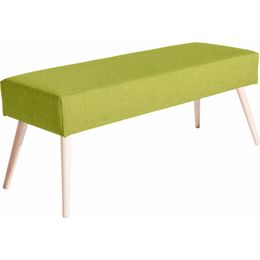 Sitzbank Max Winzer "Sit" Sitzbänke Gr. B/H/T: 114 cm x 48 cm x 40 cm, Strukturgewebe 16523, grün (apfel) mit hohen konischen Füßen