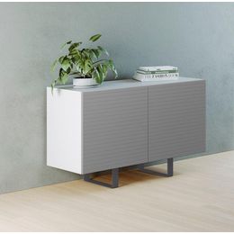 Sideboard DIVENTA Sideboards Gr. B/H/T: 110 cm x 67 cm x 45 cm, grau (weiß grau) Breite 110 cm