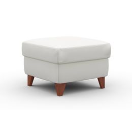 Hocker Machalke "pablo" Gr. B/H/T: 65 cm x 44 cm x 65 cm, Leder COMFORT, weiß (offwhite comfort)