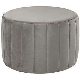 Pouf Fink "Helen", grau (zink), B:60cm H:43cm T:60cm, Poufs, mit seitlichen Nähten