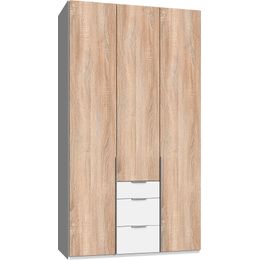 Kleiderschrank wimex "New York" Schränke Gr. B/H/T: 135 cm x 236 cm x 58 cm, 3 St., weiß (weiß, front struktureichefarben hell) wahlweise 208 oder 236cm hoch