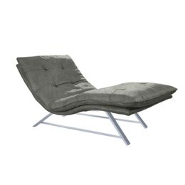 Relaxliege W.Schillig "daily dreams", grau (grau s37), B:95cm H:91cm T:170cm, Stoff S37 (100% Polyester), Sofas, in Waffelkissen-Optik, wahlweise mit Motor, Kufengestell, in 2 Breiten