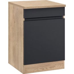 Spülenschrank Optifit "Roth" Schränke Gr. B/H/T: 60 cm x 88 cm x 60 cm, 1 St., Komplettausführung, schwarz (anthrazit, wildeichefarben) Breite 60 cm