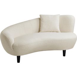 Chaiselongue "Olivia", beige (creme), B:154cm H:76cm T:90cm, 100% PP, ATLANTIC HOME COLLECTION, Sofas, Chaiselongue, Nierenform-Sofa mit Zierkissen im Originalbezug