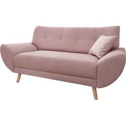 2-Sitzer Home Affaire "Basta", rosa (flamingo), B:174cm H:80cm T:82cm, (100% Polyester) Struktur fein (100% Polyester) Chenille, Sofas