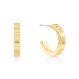 Paar Creolen Calvin Klein "Schmuck Edelstahl Ohrschmuck Damenohrringe SHAPES" Ohrringe Gr. Edelstahl, gelb (gelbgoldfarben) Damen