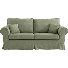 3-Sitzer Home Affaire "Shadmoor", gr&uuml;n, B:210cm H:102cm T:92cm, 100% Polyester, Sofas, Hussenoptik, in uni oder mit Blumendruck
