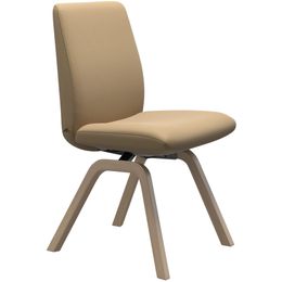 Polsterstuhl stressless "Laurel" Stühle Gr. B/H/T: 49 cm x 92 cm x 59 cm, Leder PALOMA, Vollholz, beige (sand paloma, schwarz) Low Back, Größe L, mit schräggestellten Beinen in Schwarz