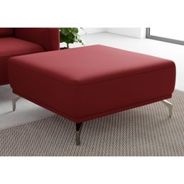 Sit & More Hocker SIT&MORE "Bailando" Gr. B/H/T: 86 cm x 45 cm x 86 cm, Luxus-Microfaser ALTARA NUBUCK, mit Federkern, rot (bordeaux) Sitzhocker mit Federkern und satinierten Nickelfüßen