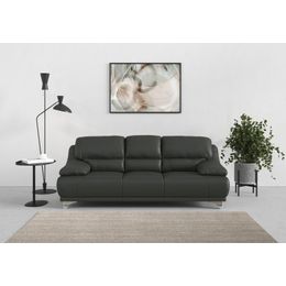 3-Sitzer COTTA "Maranello", grau (fango), B:216cm H:86cm T:93cm, 100% Echtleder, Sofas