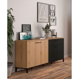 Sideboard GAMI "Trust" Sideboards Gr. B/H/T: 180 cm x 81 cm x 40 cm, braun (eiche helvezia) mit einer Schublade