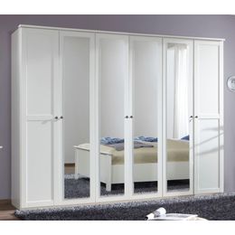 Kleiderschrank wimex "Chalet" Schränke Gr. B/H/T: 270 cm x 210 cm x 58 cm, 6 St., weiß mittig mit Spiegeltüren