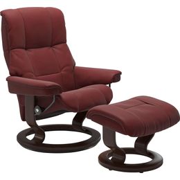 Fußhocker stressless "Mayfair" Hocker Gr. B/H/T: 55 cm x 38 cm x 39 cm, Leder PALOMA, Classic Base Braun, rot (cherry paloma) mit Classic Base, Gestell Braun