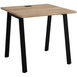 Schreibtisch GAMI "MAMBO" Tische Gr. B/H/T: 120cm x 74cm x 80cm, Breite 120cm, schwarz (eiche sonoma / + eiche sonoma) in verschiedenen Breiten, mit Kabeldurchlass