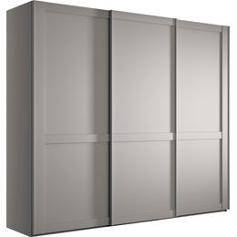 Schwebetürenschrank Wiemann "Göteborg" Schränke Gr. B/H/T: 246,3 cm x 220 cm x 67 cm, 3 St., grau (kieselgrau, dekor) Querriegel und Griffleisten im Korpusfarbton