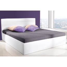 Polsterbett, weiß, B:207cm L:210cm, Bezug Bett: Microfaser (100% Polyester);Bonnell-Federkernmatratze: Mischgewebe (51% Polyprophlen, 39% Polyester, 10% Baumwolle);Kaltschaummatratze: Frottee (100% Polyester), Bezug abnehm- und waschbar bis 60C, Westfalia Schlafkomfort, Betten, inkl. Bettkasten bei Ausführung mit Matratze