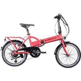 Zündapp E-Bike ZÜNDAPP "Z101" E-Bikes Gr. 37 cm, 20 Zoll (50,80 cm), rot Pedelec, Elektrofahrrad für Damen u. Herren, Faltrad