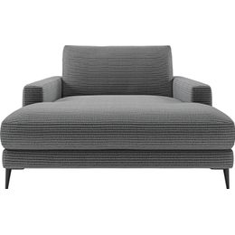 Chaiselongue Inosign "Downtown Loungemöbel zum Relaxen, B/T/H: 132/170/84 cm", grau (anthrazit), B:132cm H:84cm T:170cm, 100% Polyester, Sofas, auch in Bouclé, Cord und Easy care - leicht mir Wasser zu reinigen