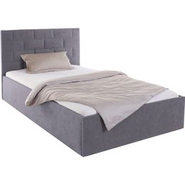 Polsterbett, grau (anthrazit), B:130cm H:98cm L:210cm, Bezug Bett: 100% Polyester;Bonnell-Federkernmatratze: 51% Polypropylen, 39% Polyester, 10% Baumwolle;Kaltschaummatratze: 100% Polyester, Bezug abnehm- und waschbar bis 60C, Westfalia Schlafkomfort, Betten, inkl. Bettkasten bei Ausführung mit Matratze