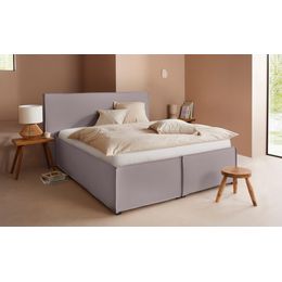 Polsterbett "Isaline", grau (hellgrau), B:193cm L:213cm, 100% Polyester, LeGer Home by Lena Gercke, Betten, Polsterbett ohne Bettkasten Polsterbett, wahlweise ohne Matratze oder mit 3 Matratzenarten, Kopfteilhöhe 107 cm