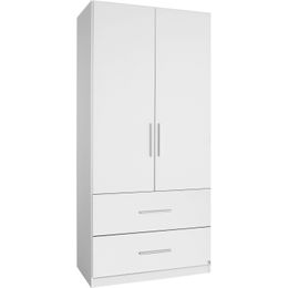 Kleiderschrank Rauch "Alvor" Schränke Gr. B/H/T: 91 cm x 197 cm x 54 cm, ohne Spiegel, 2 St., weiß (weiß uni) Drehtürenschrank Kleiderschrank Schränke