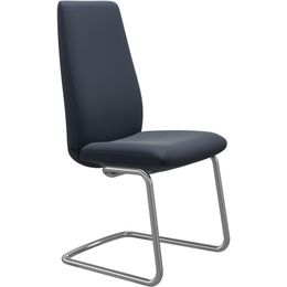 Polsterstuhl stressless "Laurel", blau (oxford blau paloma, chrom glänzend), B:53cm H:105cm T:60cm, Leder PALOMA: PALOMA ist ein durchgefärbtes Semianilin-Möbelleder mit natürlicher Narbung., Stühle, High Back, Größe L, mit Beinen aus Stahl in Chrom glänzend