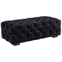 Guido Maria Kretschmer Home & Living Polsterhocker GUIDO MARIA KRETSCHMER HOME&LIVING "Kalina" Hocker Gr. T: 55 cm, Samtvelours, schwarz mit klassischer Chesterfield-Knopfheftung