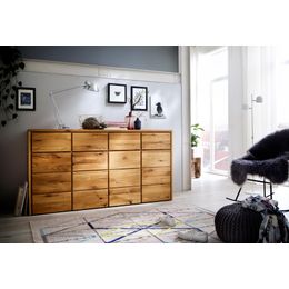 Kommode Home Affaire "Zetra" Sideboards Gr. B/H/T: 172 cm x 92 cm x 48 cm, 4 Schubkästen, 4, beige (naturfarben) aus schönem massivem Wildeichenholz, Breite 172 cm