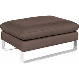 Hocker Calia italia "Dave" Gr. B/H/T: 95cm x 42cm x 68cm, Leder BULL, braun (espresso) mit Kufen