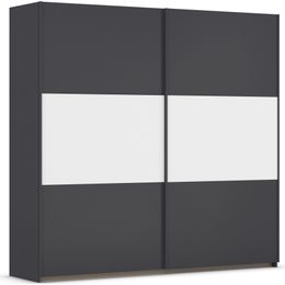 Schwebetürenschrank Rauch "Neo" Schränke Gr. B/H/T: 218 cm x 210 cm x 59 cm, 2 St., grau (graumetallic, alpinweiß) mit großzügigem Stauraum und vielfältigen Farbkombinationen