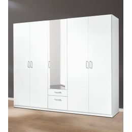 Kleiderschrank Priess "Bilbao", weiß, B:230cm H:193cm T:54cm, Holzwerkstoff, Schränke, Drehtürenschrank Kleiderschrank, Türanschlag links oder rechts