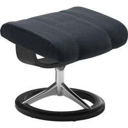 Fußhocker stressless "Consul" Hocker Gr. B/H/T: 54 cm x 41 cm x 39 cm, Leder PALOMA, Signature Base Schwarz, blau (shadow blue paloma) mit Signature Base, Gestell Schwarz