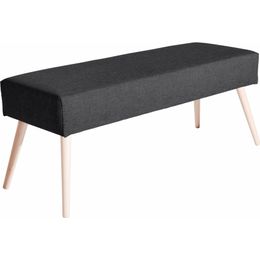 Sitzbank Max Winzer "Sit" Sitzbänke Gr. B/H/T: 114 cm x 48 cm x 40 cm, Strukturgewebe 16523, grau (graphit) mit hohen konischen Füßen