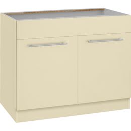 Wiho-Küchen Spülenschrank WIHO KÜCHEN "Unna" Schränke Gr. B/H/T: 100 cm x 82 cm x 57 cm, 2 St., beige (front und korpus: magnolia) 100 cm breit, ohne Arbeitsplatte