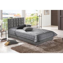 Polsterbett, grau (anthrazit), B:110cm L:210cm, Bezug Bett: Microfaser (100% Polyester);Bonnell-Federkernmatratze: 51% Polypropylen, 39% Polyester und 10% Baumwolle;Kaltschaummatratze: 100% Polyester, Bezug abnehm- und waschbar bis 60C, Westfalia Schlafkomfort, Betten, Polsterbett, in diversen Ausf&uuml;hrungen