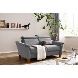 2,5-Sitzer Home Affaire "Conville", grau, B:181cm H:84cm T:93cm, 100% Polyester, Sofas, inkl. Kopfteilverstellung