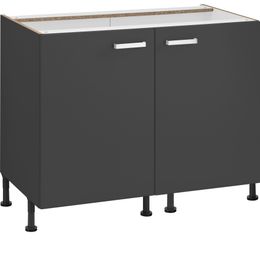 Unterschrank Optifit "Parma" Schränke Gr. B/H/T: 100 cm x 87 cm x 58,4 cm, 2 St., Komplettausführung, grau (anthrazit) Breite 100 cm